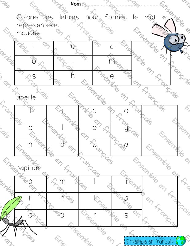23. Insectes – Page 4 – Ensemble en Français