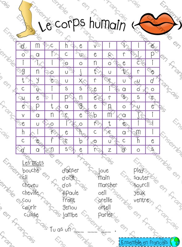 10. Corps humain – Page 6 – Ensemble en Français
