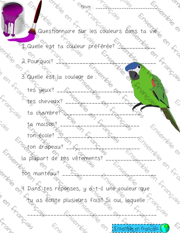 00. Les couleurs – Page 3 – Ensemble en Français