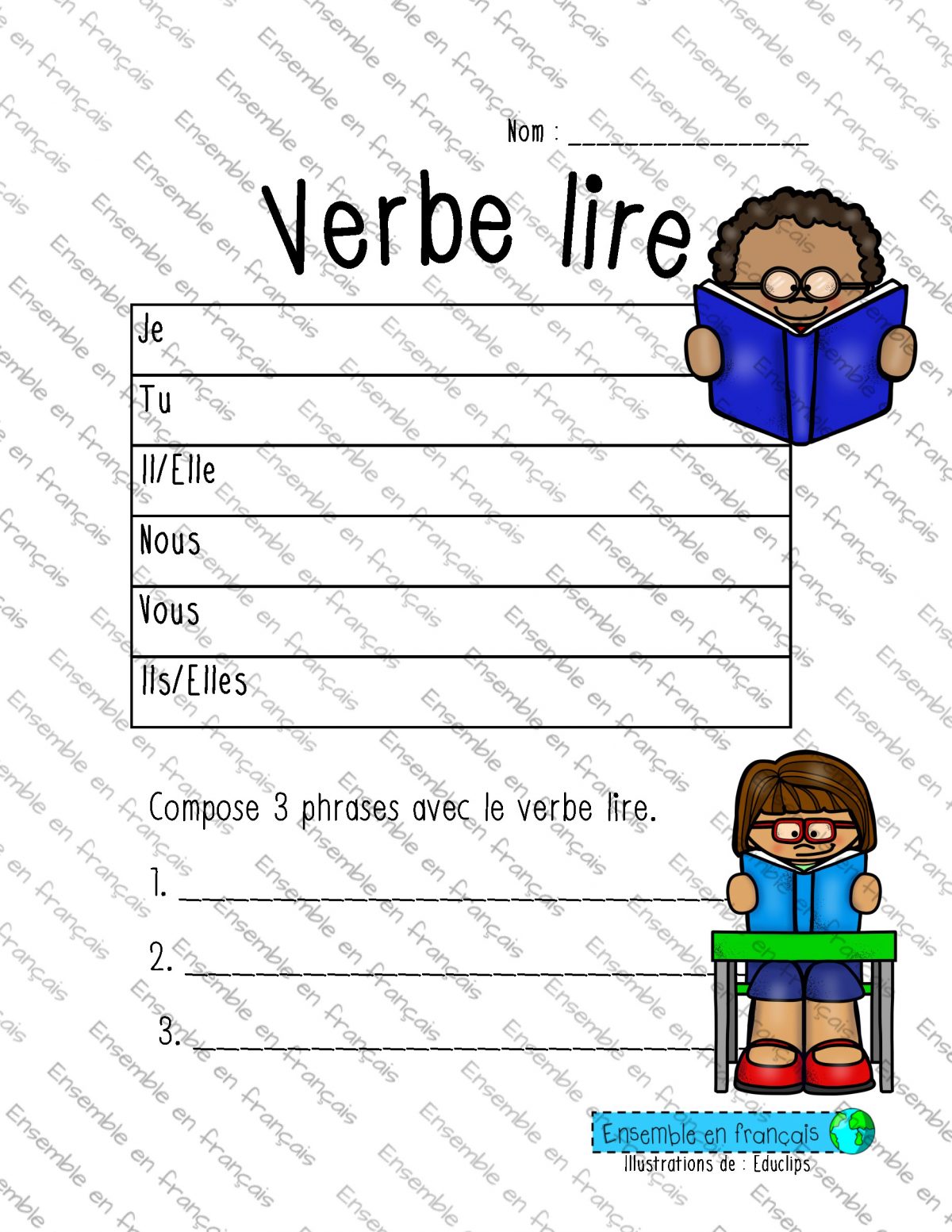 Dictée et verbe – Page 3 – Ensemble en Français