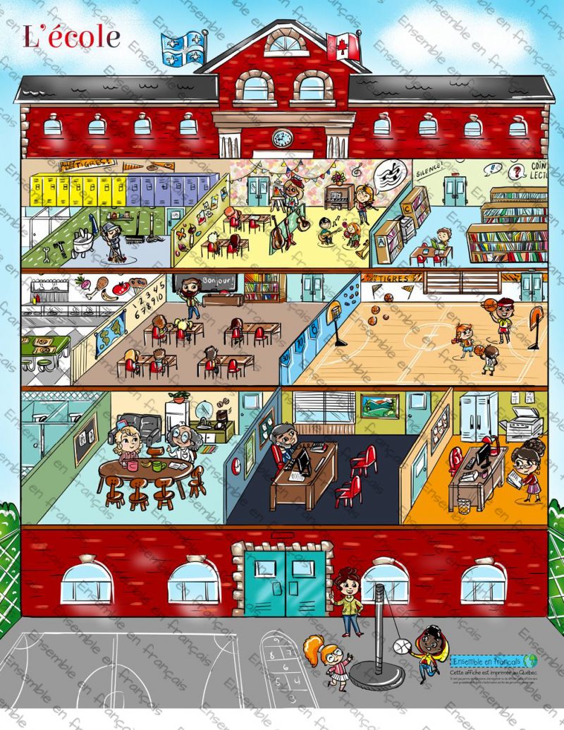 10 affiches éducatives (papier poster) – Ensemble en Français