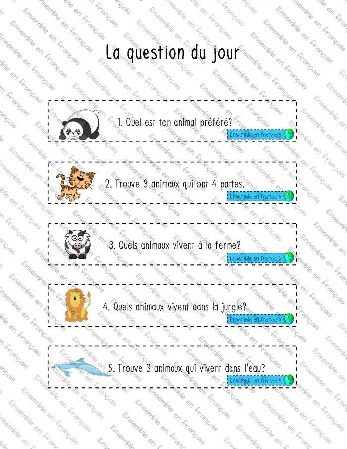 22. Animaux – Ensemble en Français