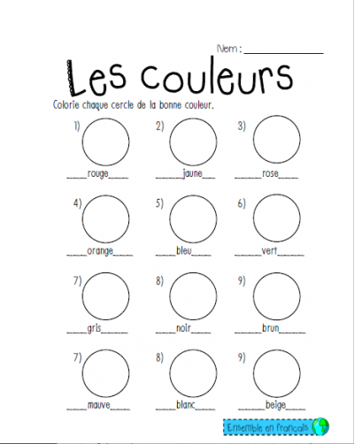 00. Les couleurs – Ensemble en Français